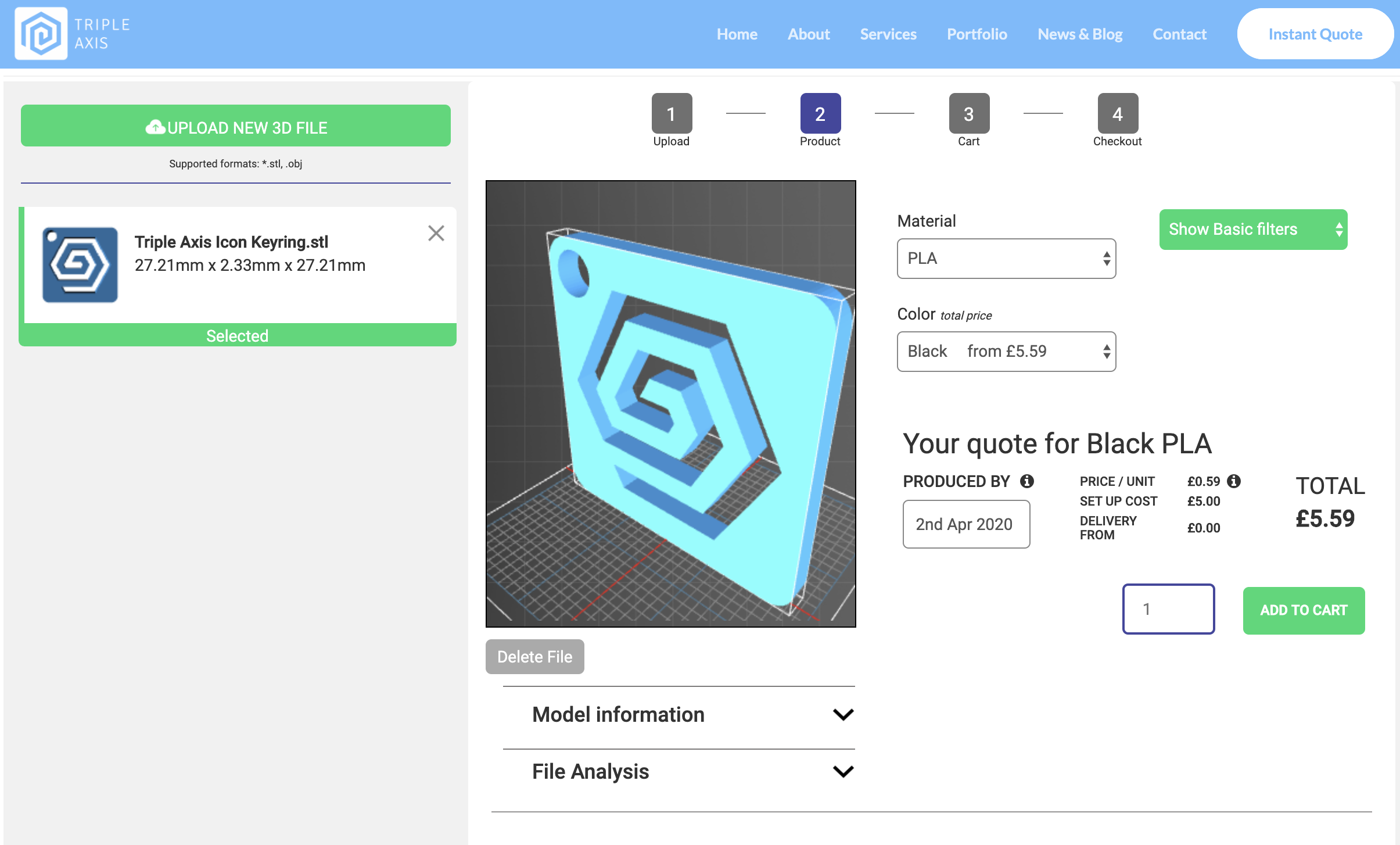 Instant 3D Printing Quotes - Triple Axis